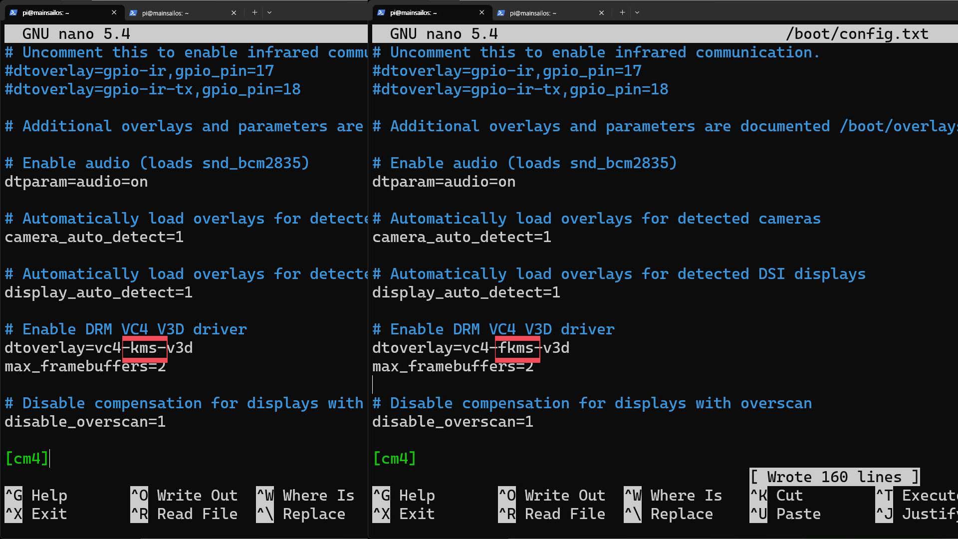 KlipperScreen 1024x600 액정 설정 및 콘솔 화면만 보일 때